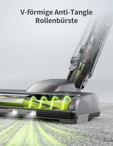 kalado Cordless Vacuum Cleaner, 26Kpa Powerful Stick Vacuum Cleaner, Portable Vacuum Cleaner with LED Display, Rechargeable Vacuum, Self-Standing, Brushless Motor, 6-in-1 Multifunctional Cleaner