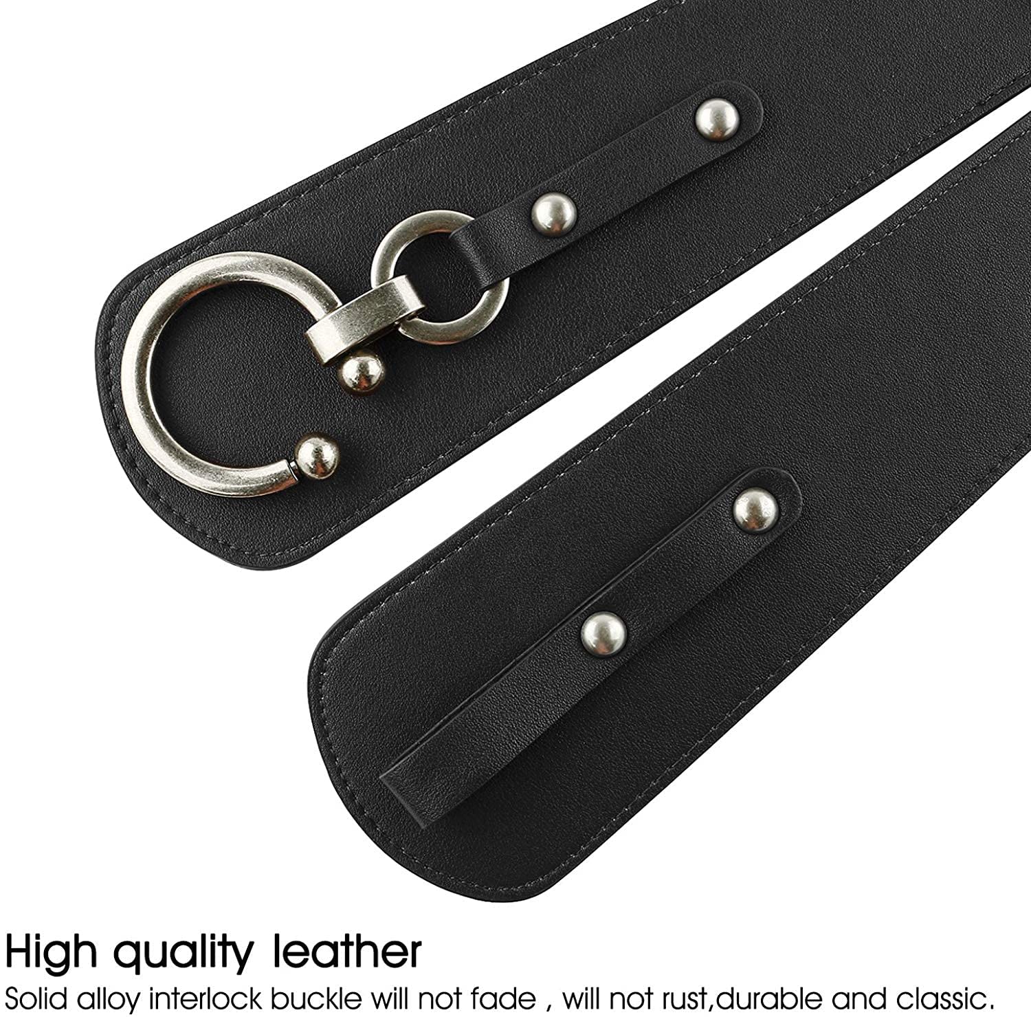 JASGOOD Women's Fashion Vintage Wide Elastic Stretch Waist Belt With Interlock Buckle Halloween Belt