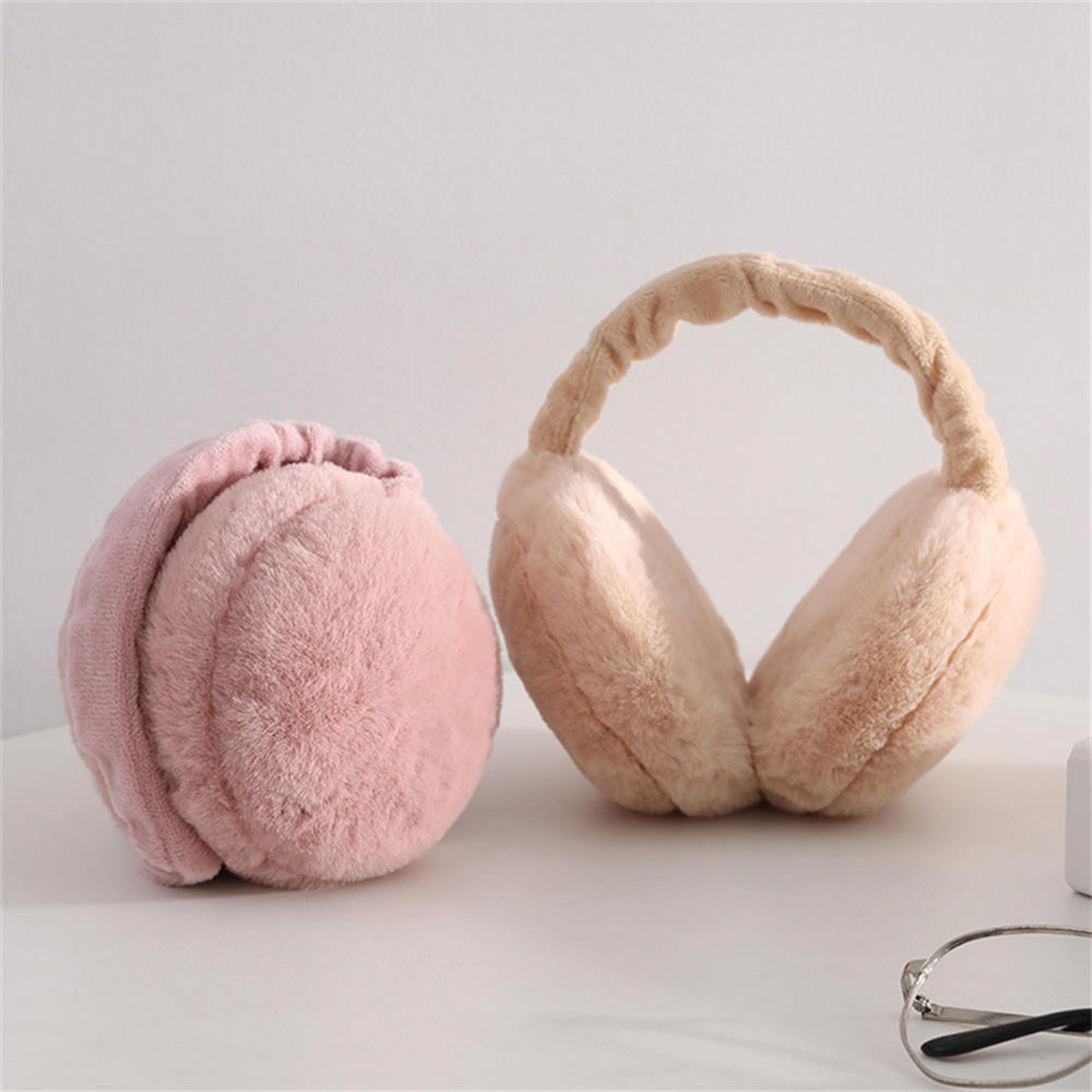 MIPAHI Women Ear Muffs Autumn And Winter Warm Knitted Earmuffs,Short Plush Simple Earmuff, Ears Warmer