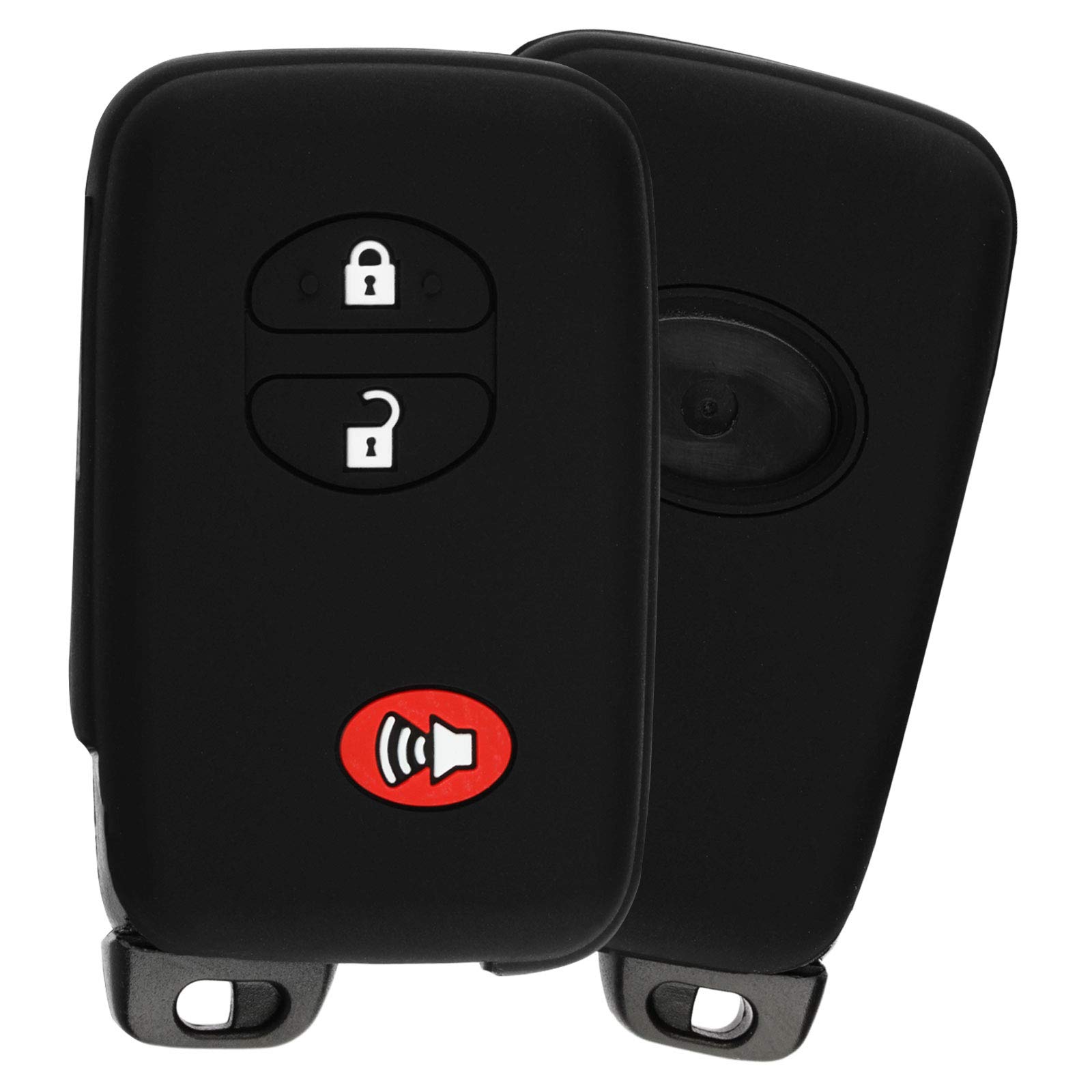 KeyGuardz Keyless Entry Remote Smart Key Fob Shell Cover Rubber Case for Toyota Landcruiser 4Runner Venza Rav4 Highlander (Pack of 2)