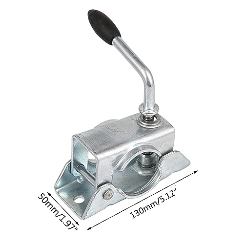 Qsvbeeqj Clamp Split Fixing Bracket Practical High Strength Wheel Prop Stand for Trailer 48mm/1.89inch Clamp Trailer Wheel Bracket