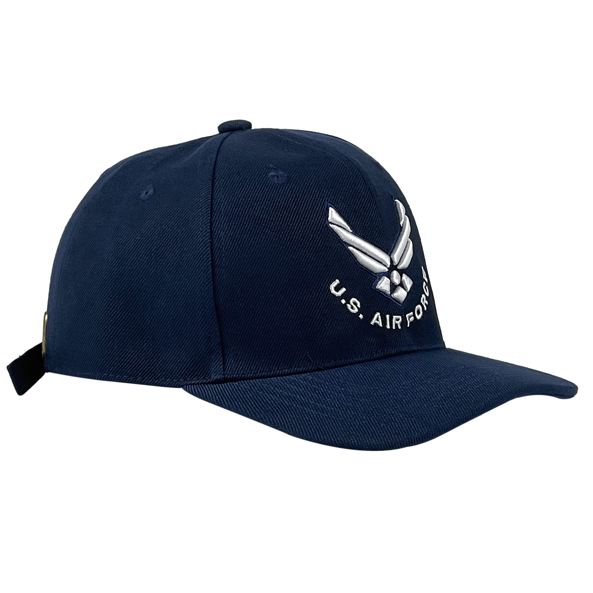 Kaleid US Air Force Wing Embroidered Baseball Cap Sport Outdoors Adjustable Snapback Dad Hat White, 7-7 58