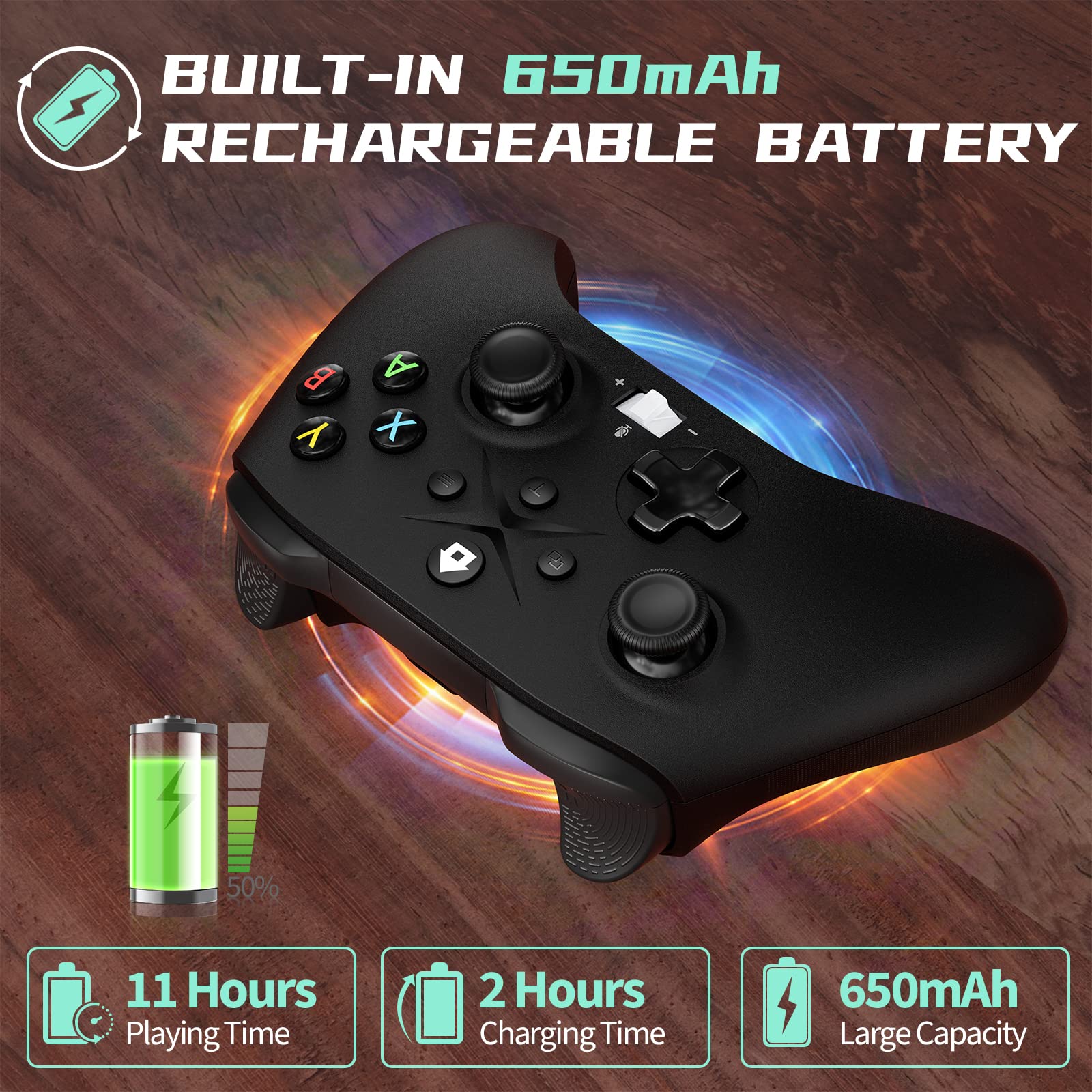 PC Controller 2.4G Wireless Gaming Controller for PC Windows Steam, PC Gamepad with Rechargeable Battery, Upgraded Joystick, TURBO Function (Connecting to Xbox Consoles is Not Supported at this Time)