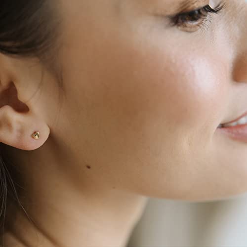 Honeycat Tiny Heart Stud Earrings in 18k Gold Plated | Minimalist, Delicate Jewelry (Gold)