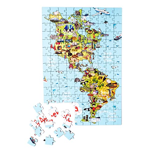 Terra Puzzles America Map Wooden Jigsaw Puzzle 152 Piece, 10x15 inches