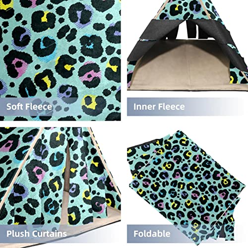 Y-DSIWX Guinea Pig Hideout Cozy Hamster House Cave for Bunny Chinchilla Hedgehog Small Animal Colorful Abstract Animal Stains