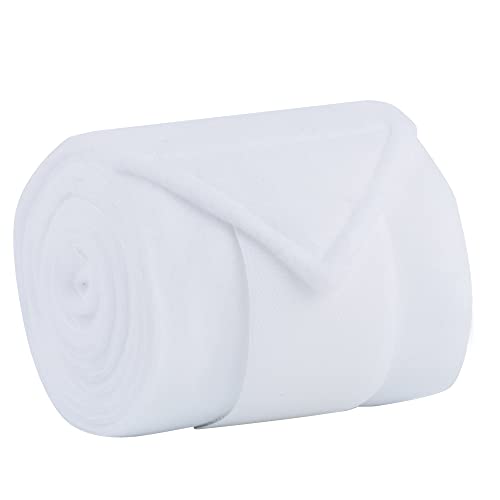 Y.J TAILS Horse Polo Wraps Soft Fleece Polo Wraps Equestrian Leg Bandage Wrap Set of 4 Packs (White)