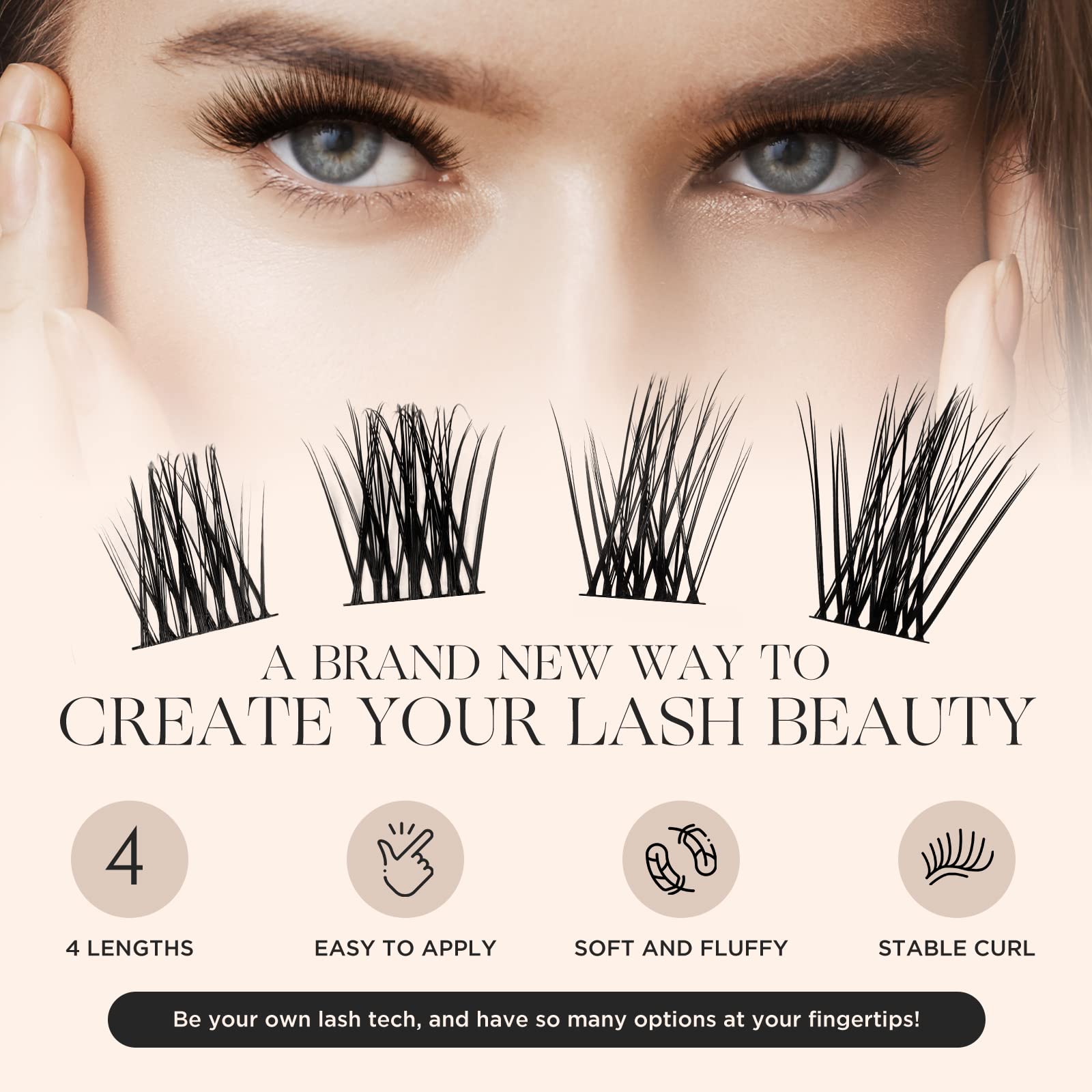 Lash Clusters 144 Pcs Cluster Lashes DIY Cluster Eyelash Extensions Mega Volume Reusable+individual Lash Glue,DIY Lash Extension Glue