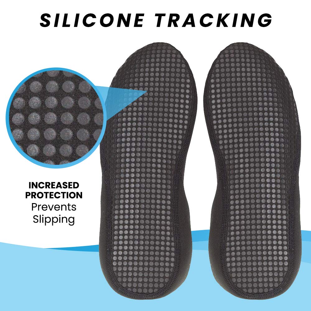 InstaMarine (Medium 8-9 Premium Neoprene Socks and Water Fin Sock Perfect for Water Sports, Snorkeling, Diving, Swimming