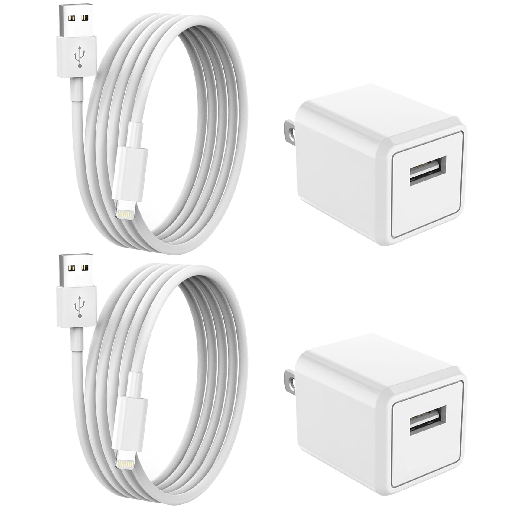 iPhone Charger,[Apple MFi Certified]2Pack Lightning Cable Apple Cube Charging Cords&Fast Quick USB Wall Charger Travel Block Plug Adapter for iPhone 14/13/12/11 Pro/11/10/XS MAX/XR/8 Plus/7/6s/AirPods