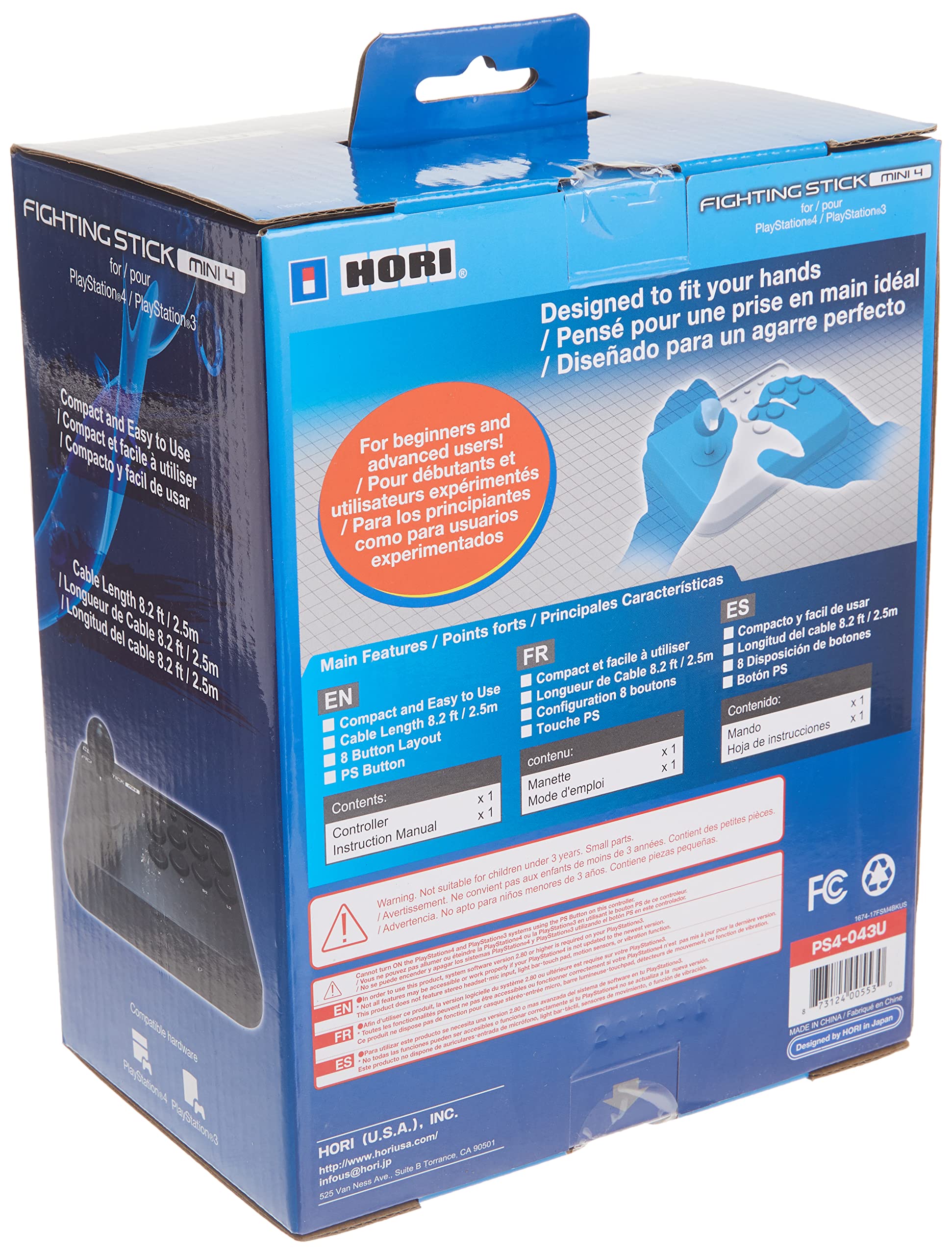 HORI Fighting Stick Mini 4 for PlayStation 4 and 3