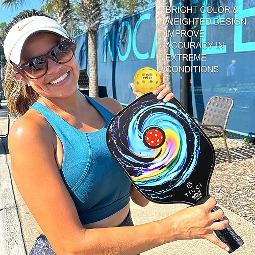 TICCI USAPA 40 Holes Outdoor Pickleballs USA Pickleball Approved Ball Orange 15 Pack