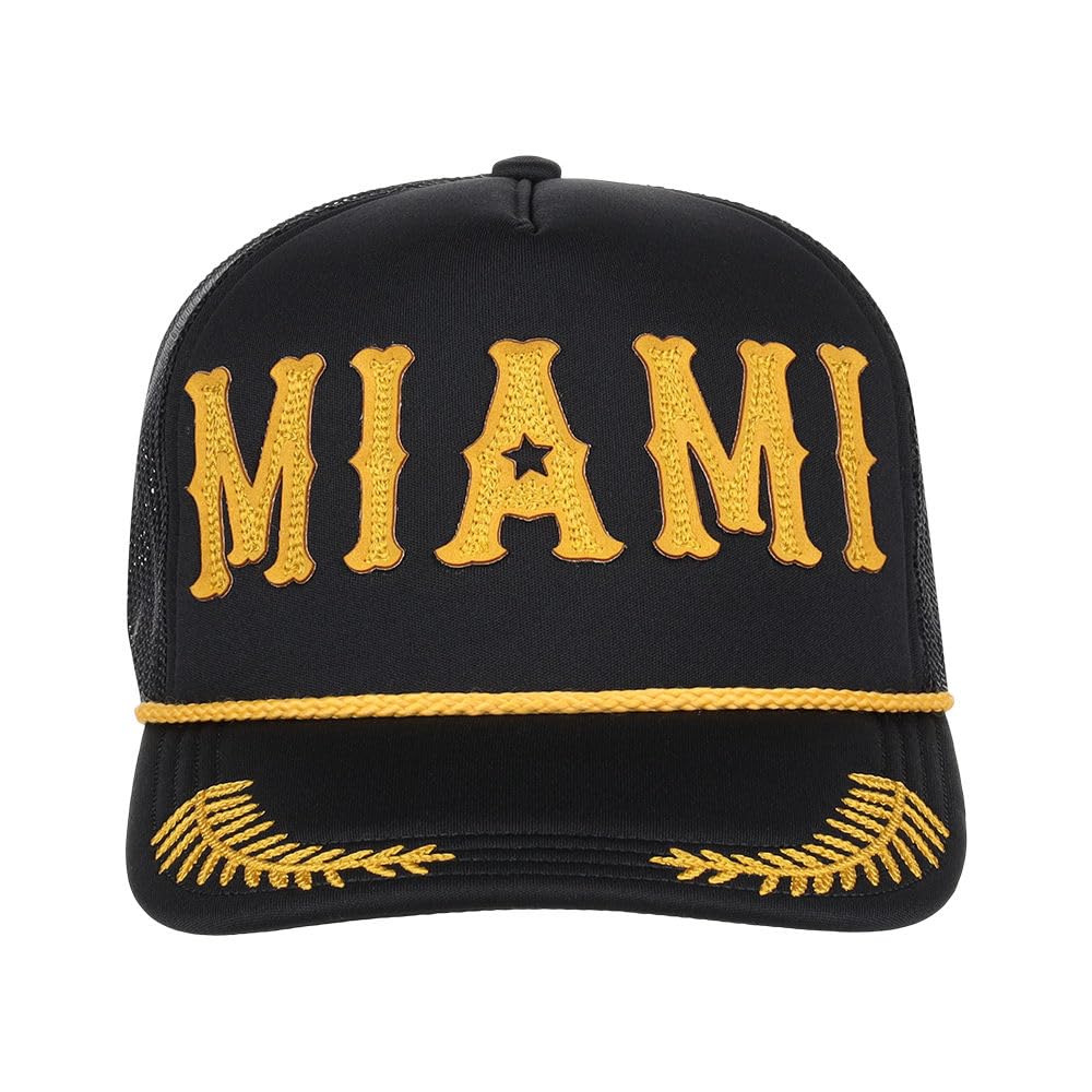 Local Crowns Florida Torn and Tattered Flag Curved Trucker Adjustable Black Snapback Cap