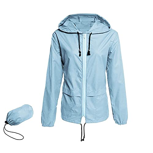 MITCOWBOYS Hooded Jacket Coat for Women Waterproof Trench Coat Solid Splice Pocket Windbreaker Long Sleeve Loose Outwear Raincoats
