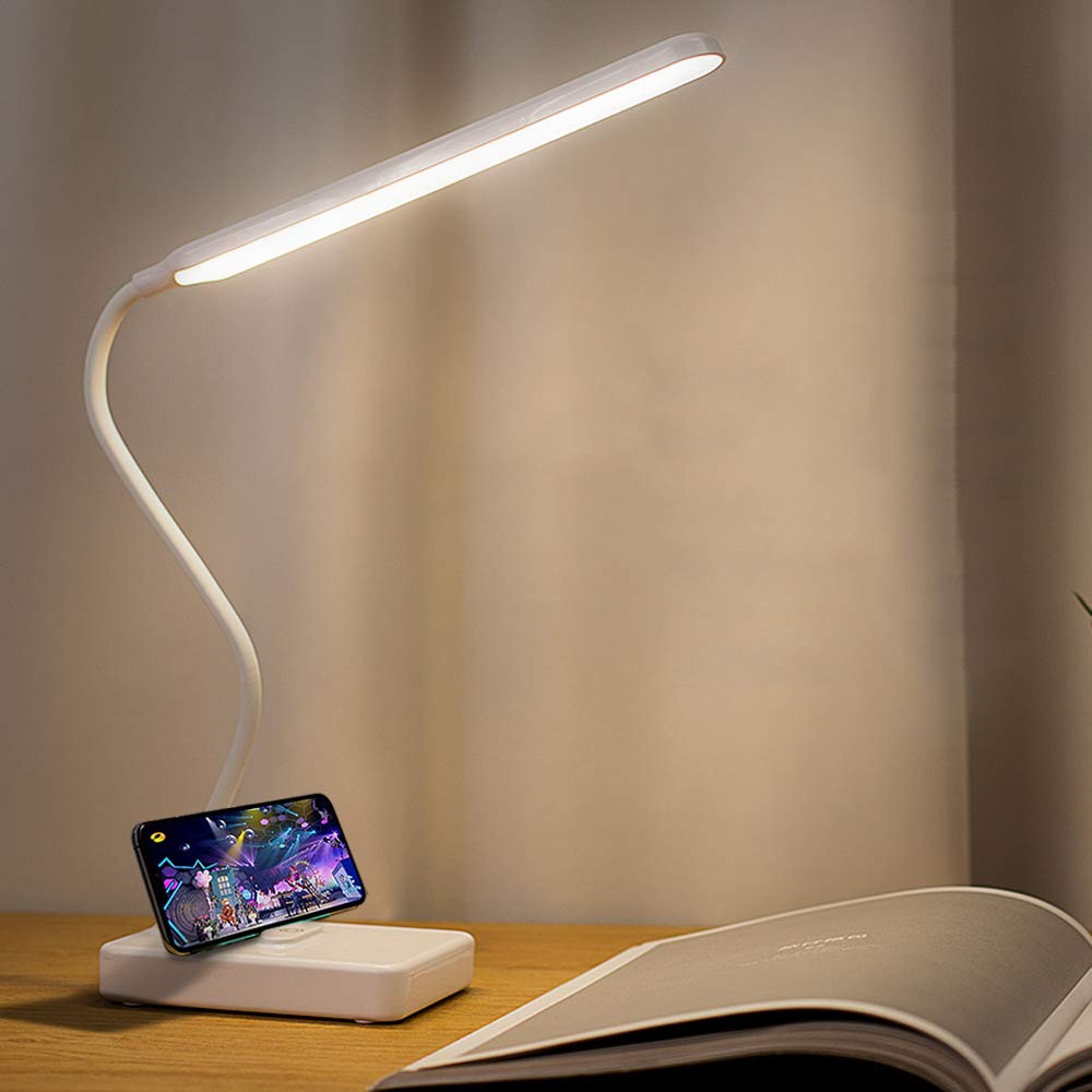 MAYTHANK Cordless Desk Table Lamp Reading Light Rechargeable Battery 2200m,Touch 3 LED Modes,Dimmable,Small,Gooseneck, Highest 17.7",Lamp for Kids Bedroom Bedside