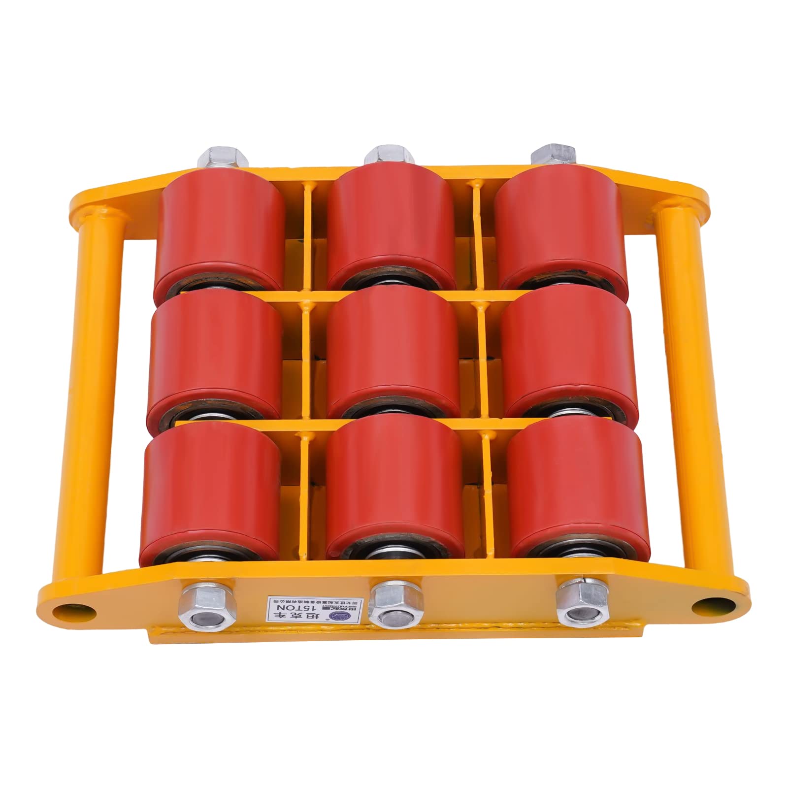 Industrial Machinery Mover Machine Dolly Skate - 4Pcs Heavy Duty Machinery Skates Cargo Mover 9 Rollers 15Ton/33000lbs Machinery Moving Skate with 360° Rotate Cap for Industrial Moving Equipment
