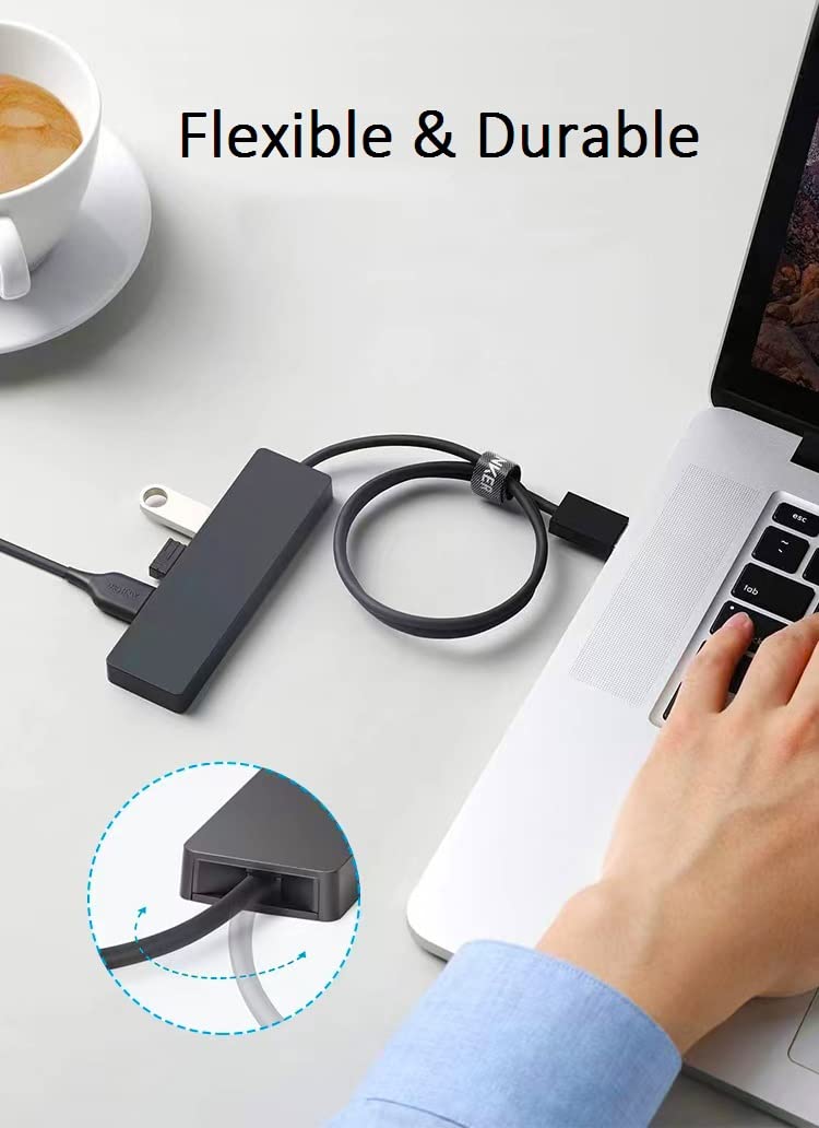 USB 3.0 Hub 4-Port 5Gbps, JUEJUEZI USB Splitter Expander for MacBook, Laptop, Xbox, Flash Drive, HDD, Console, Printer, Camera, Keyborad, Mouse, Windows 10/8, Linux, 1m/3.3ft