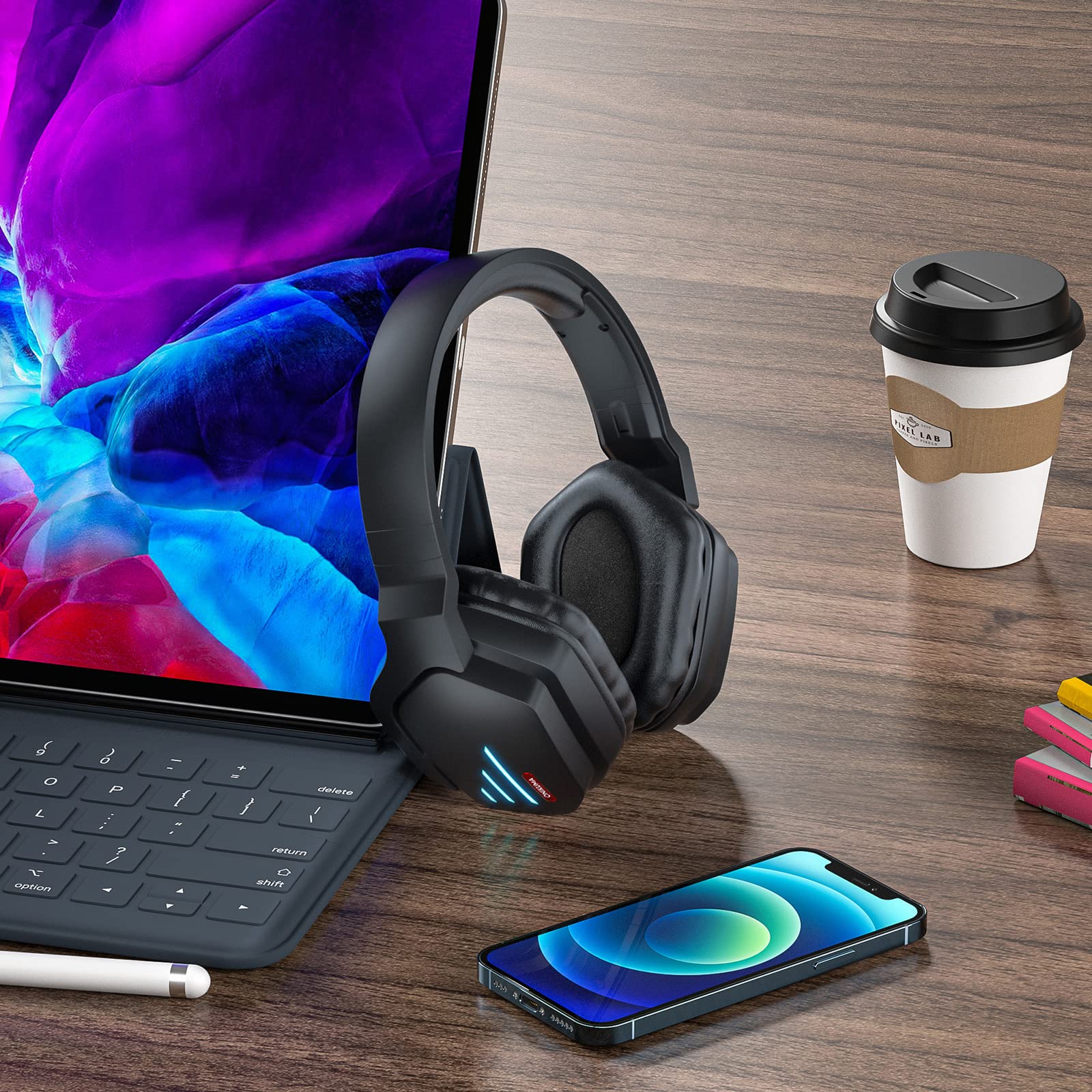 Lightweight Over-Ear Headphones - B60 Lightspeed and Bluetooth Wireless Headset - Compatible with Dolby Atmos Detachable Microphone, Works with PC, PS5, PS4, Xbox Series X|S, Xbox One - 18h Battery