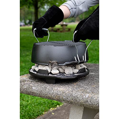 Lodge L12RG Cast Iron Round Kickoff Grill, 12 inch, Black