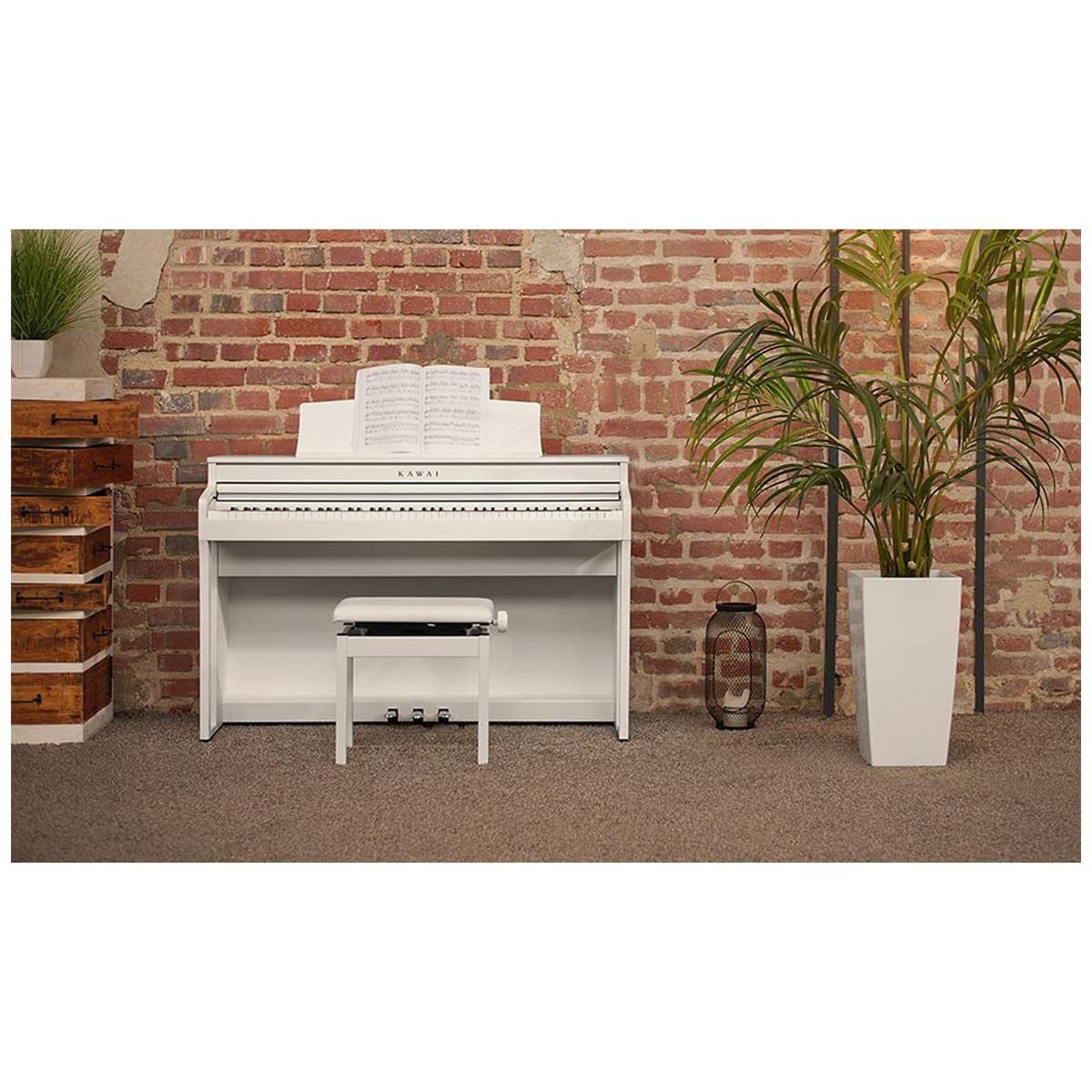 Kawai CA49 88-Key Grand Feel Compact Digital Piano with Bench, Premium Satin Black