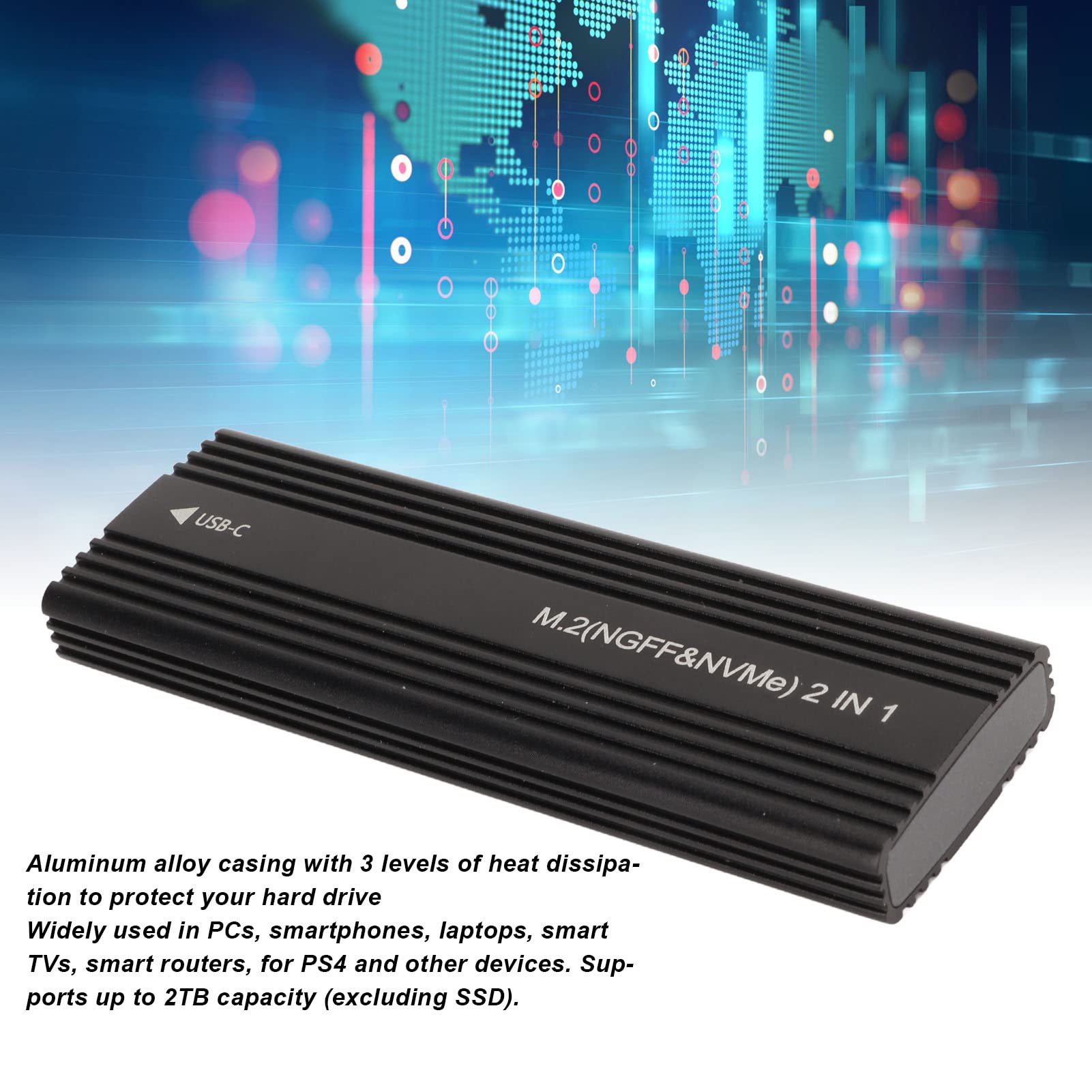 SSD Enclosure, Easy to Install High Speed 10Gbps SSD Case for Smartphone
