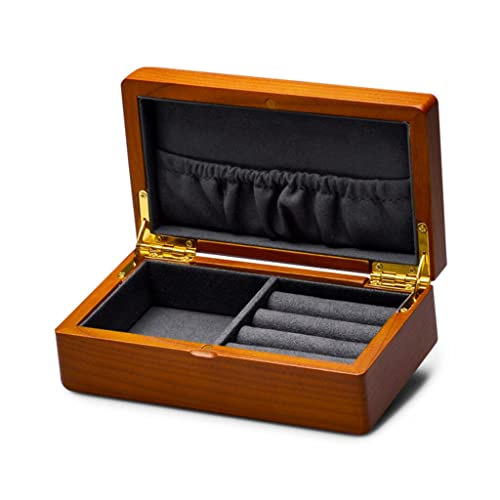 ZSEDP Solid Wood Jewelry Case For Ring Earrings Bracelet Pendant Necklace Watch Box Jewelry Organizer ( Color : E , Size : 16.5*9.5*5.5cm )