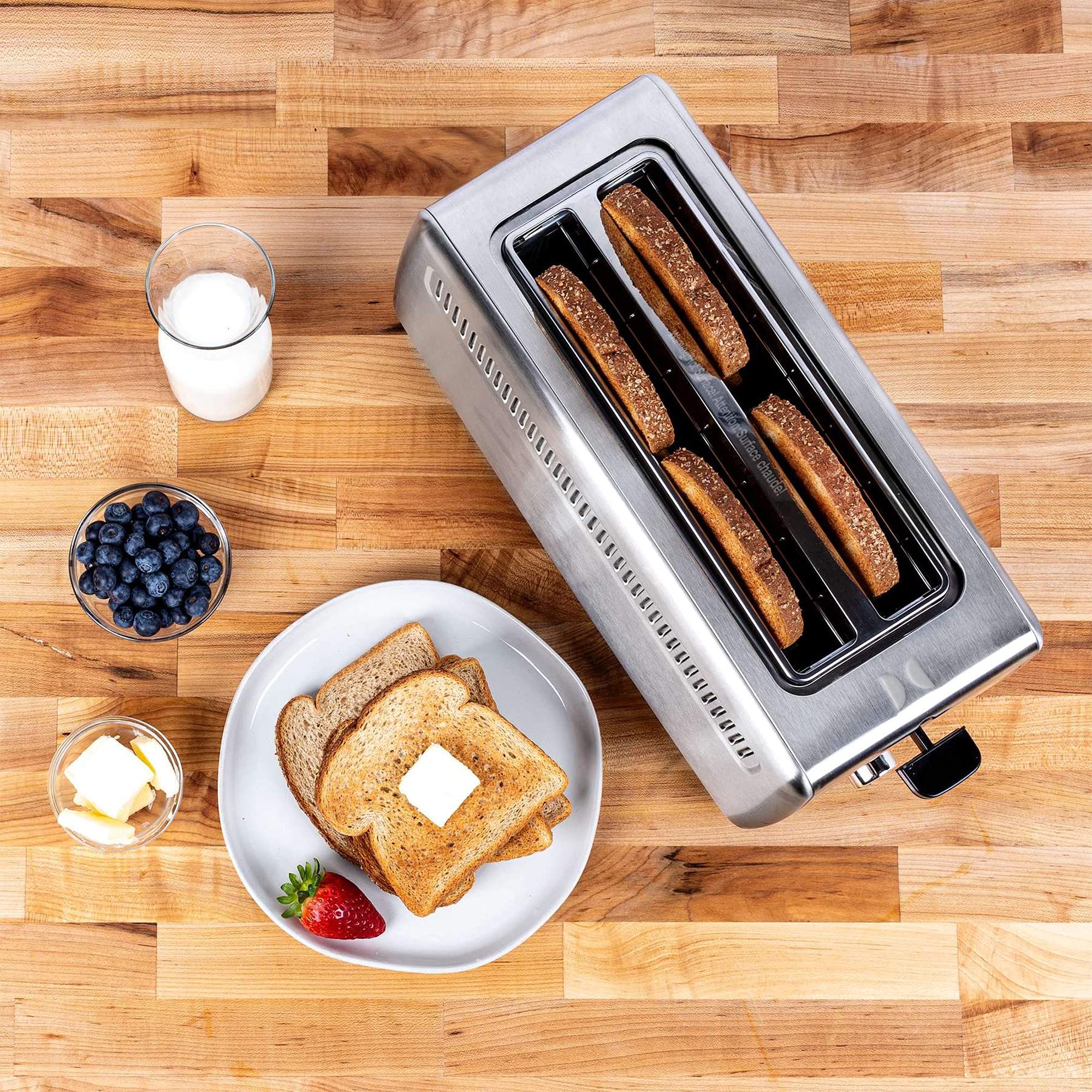 Kalorik 4-Slice Long-Slot Toaster, Stainless Steel