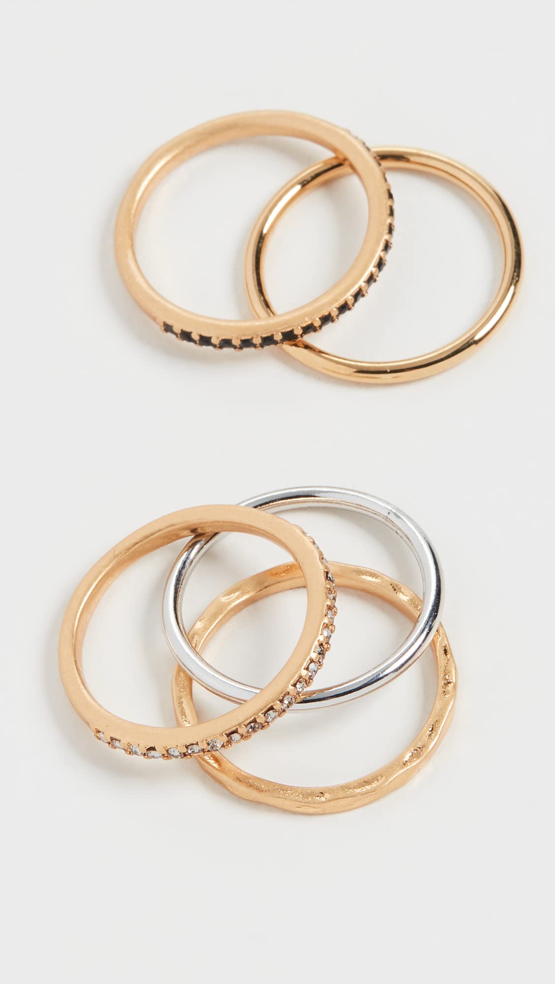 Madewell Women's Filament Stacking Rings, Vintage Gold, 5