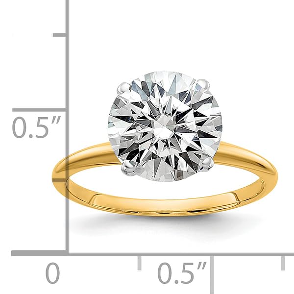 IceCarats 14K Yellow Gold 3ct. Round Moissanite Solitaire Engagement Ring Size 9