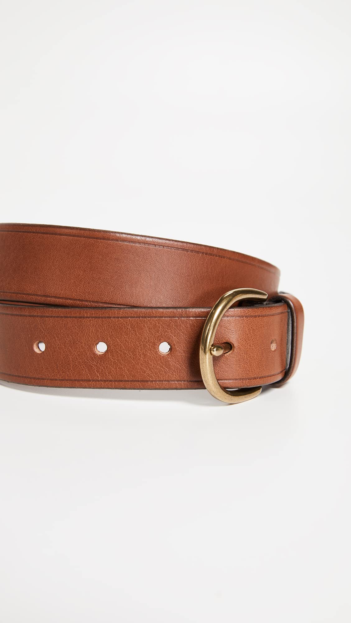 Madewell Women's Medium Perfect Leather Belt, Pecan, Brown, M