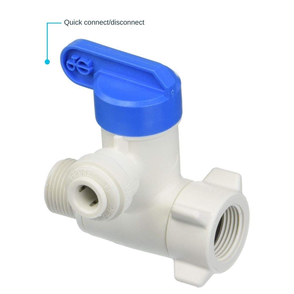 John Guest 3/8 x 3/8 x 3/8 Inch Angle Stop Adapter Valve, Push to Connect Plastic Plumbing Fitting, PASVPP2