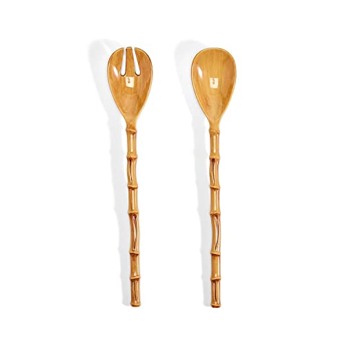 Two's Company Bamboo Touch Accent Salad Servers, Set of 2