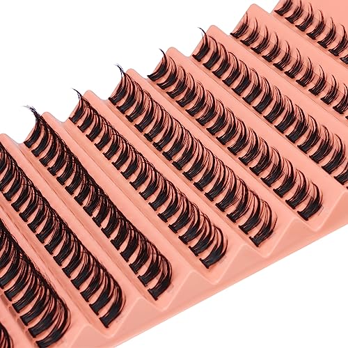 Lashes Cluster DIY Manga Eyelash Extensions 8-16mm Individual Lashes Wispy D Curl Anime Lashes Natural Look Lash Extensions at Home 150 Pcs Individual Cluster Eye Lashes Pack