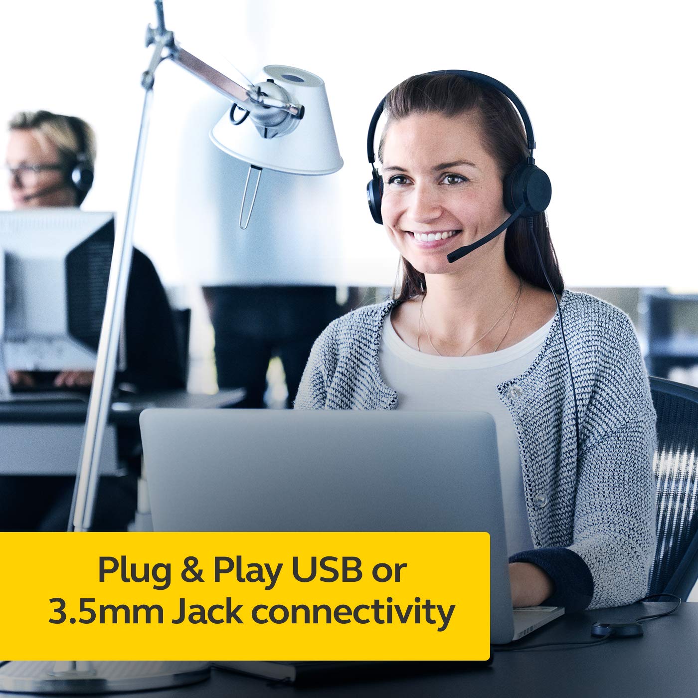 Jabra Evolve 30 II Wired Headset, Stereo, UC-Optimized β Telephone Headset with Superior Sound for Calls and Music β 3.5mm Jack/USB Connection β Pro Headset with All-Day Comfort