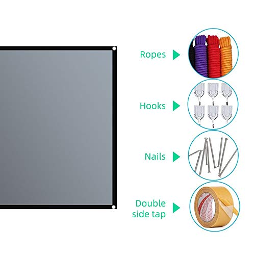 KXDTZ Projector Screen 16:9 Metal Anti Light Curtain Reflective Fabric Cloth for DLP Projector (Size : 133inch)