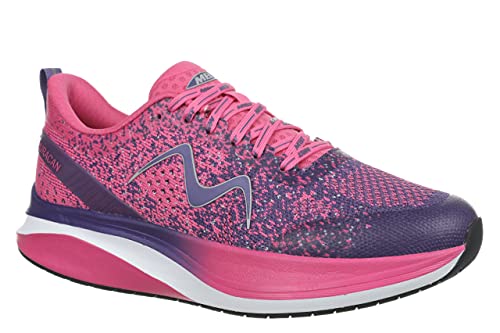 MBT Women's Huracan-3000 Rocker Bottom Running Shoe, Grey/Pink - 6 M US