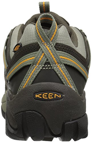 KEEN Men's Voyageur Low Height Breathable Hiking Shoes, Black Olive/Inca Gold, 10