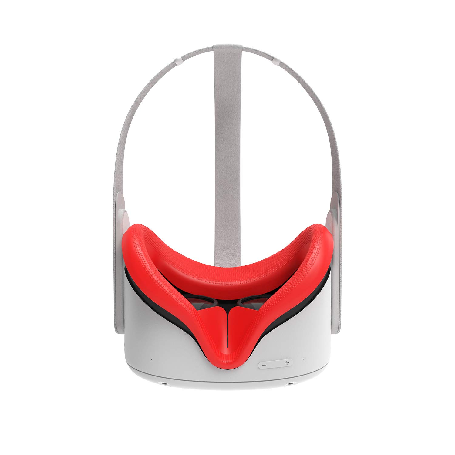 LEABBY VR Silicone Face Cover Compatible with Oculus Quest 2,Light-Thin VR Face Pads,Waterproof Anti-Dirty Replacement Facial Cushion VR Pads Accessories (1Pcs/Red)