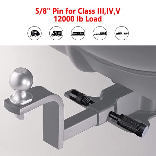 TYT 1/2" and 5/8" Trailer Hitch Lock Pin with Extra Long 3-1/2" Span, Fits 1-1/4", 2", 2-1/2" Receiver with 2 Safety Clips, 10 Anti Rattle O-Rings, Keyde Alike (1/2"+5/8")