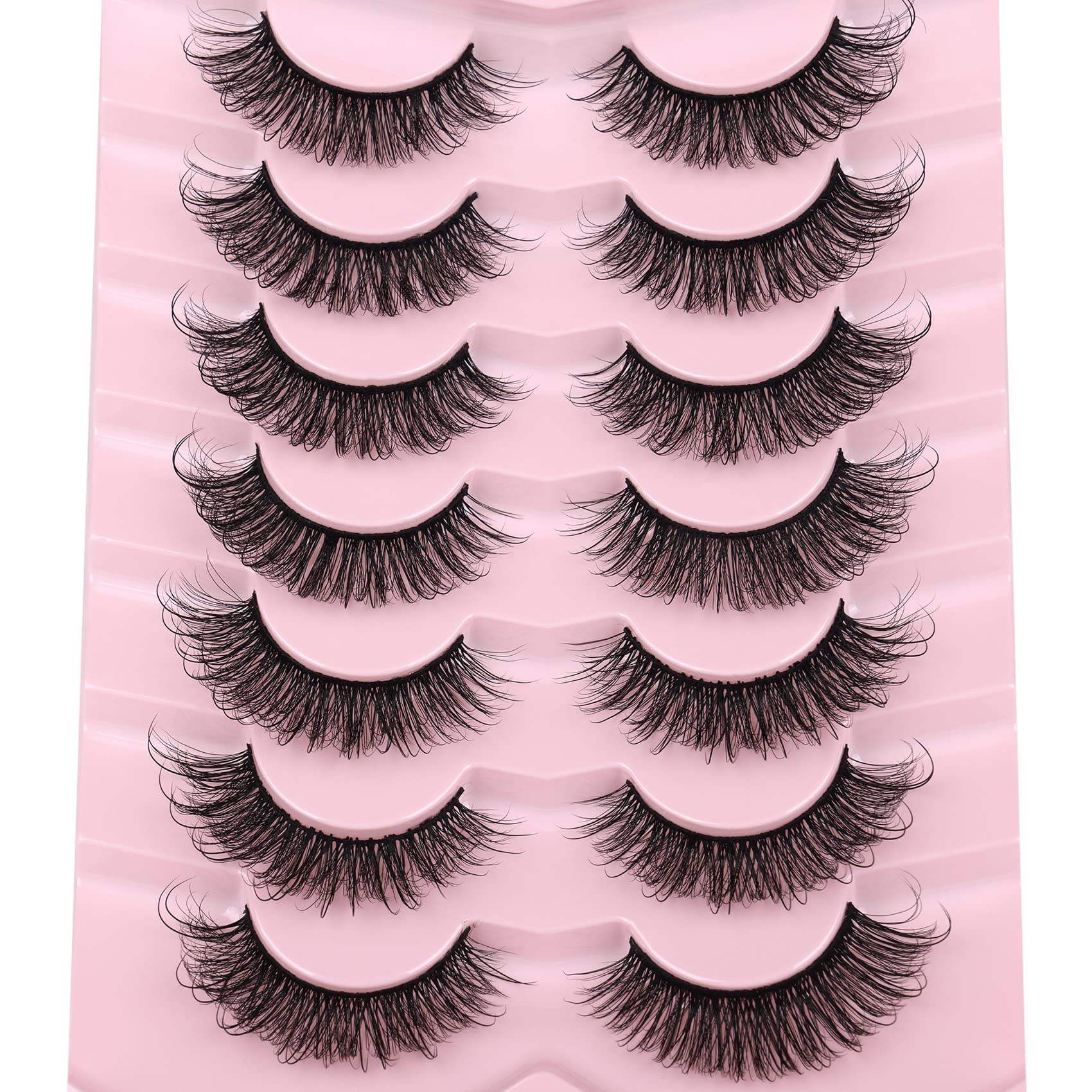 Russian Strip Lashes Fairy Fluffy Natural Look Wispy zanlufly Mink Lashes Cat Eye D Curl that Look Like Eyelash Extension Reusable False Eyelashes Pack
