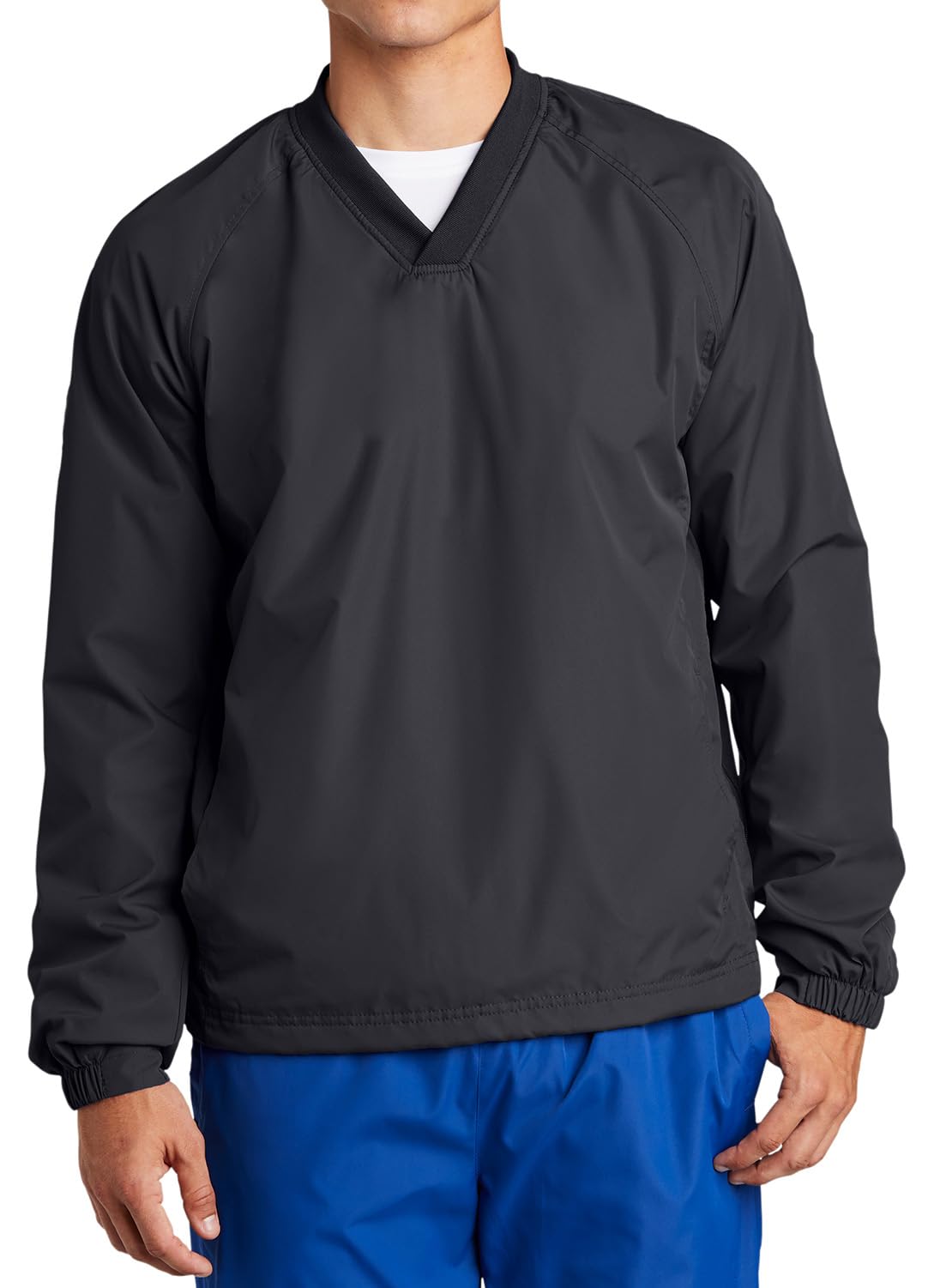 Joe's USA Men's Athletic All Sport V-Neck Raglan Wind Shirt-2XL-Graphite Grey