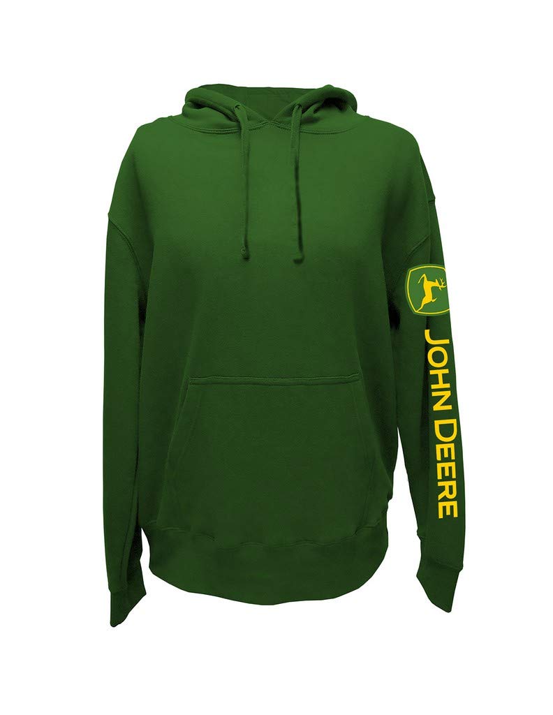 John Deere Mens Logo Sleeve Print Hooded Sweatshirt-JD Green-L