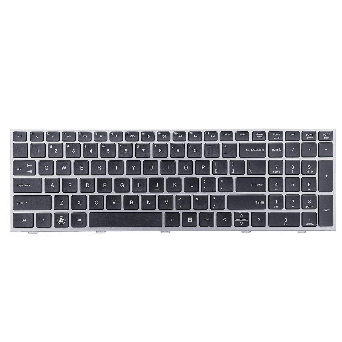 KBR Replacement Keyboard Compatible with HP Probook 4540 4540S 4545 4545S Laptop with Gray Frame US Layout P/N: 639396-3181
