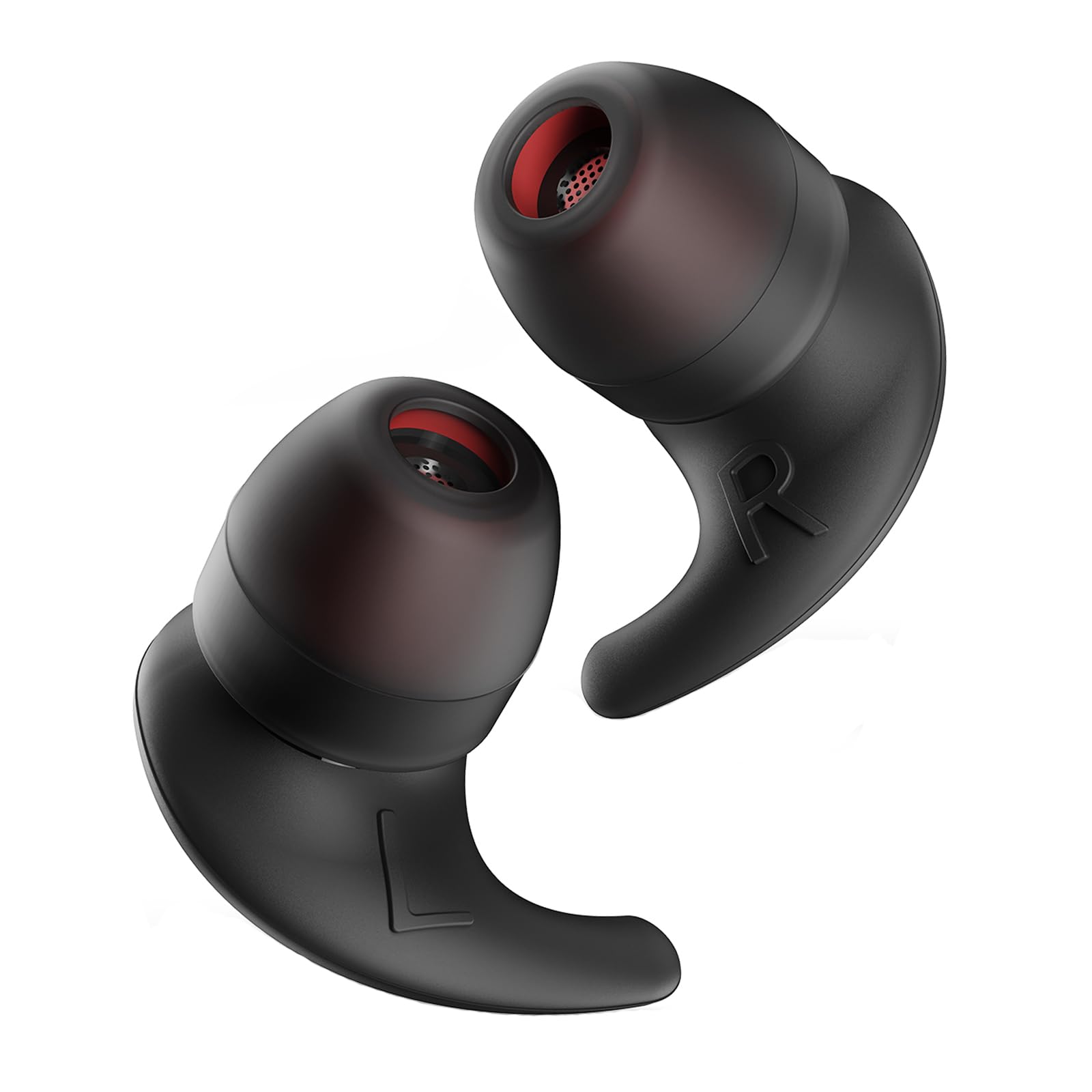 KAUGIC Ear Plugs for Noise Reduction – Soft, Reusable Sleeping Ear Plugs - Hearing Protection in Silicone for Sleep, Travel, Work, Concerts & Flights - 8 Ear Tips in XS/S/M/L – Black