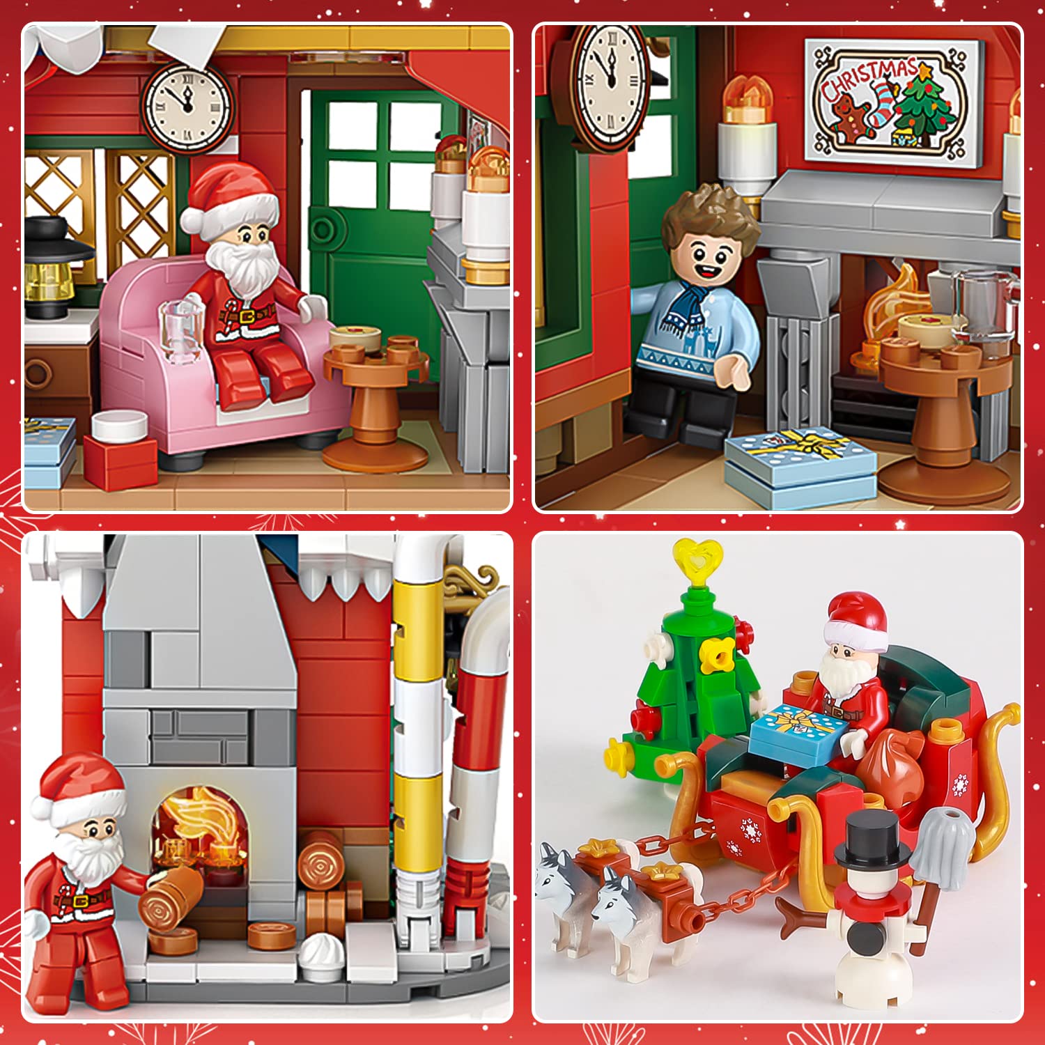 PinkBee Christmas Gingerbread House 2022 Mini Xmas Tree Building Block Set Creative Ornament Toys Kits Micro Bricks for Adults Kids 8-12 6-12 7-9(788Pcs)