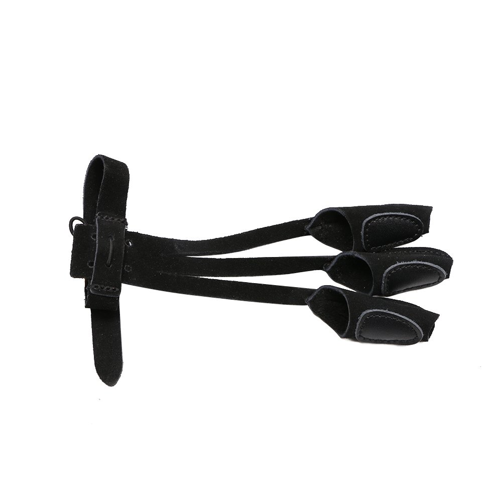 IRQ Archery Finger Tab 3 Finger Gloves Hunting Hand Protector for Bow and Arrow Black
