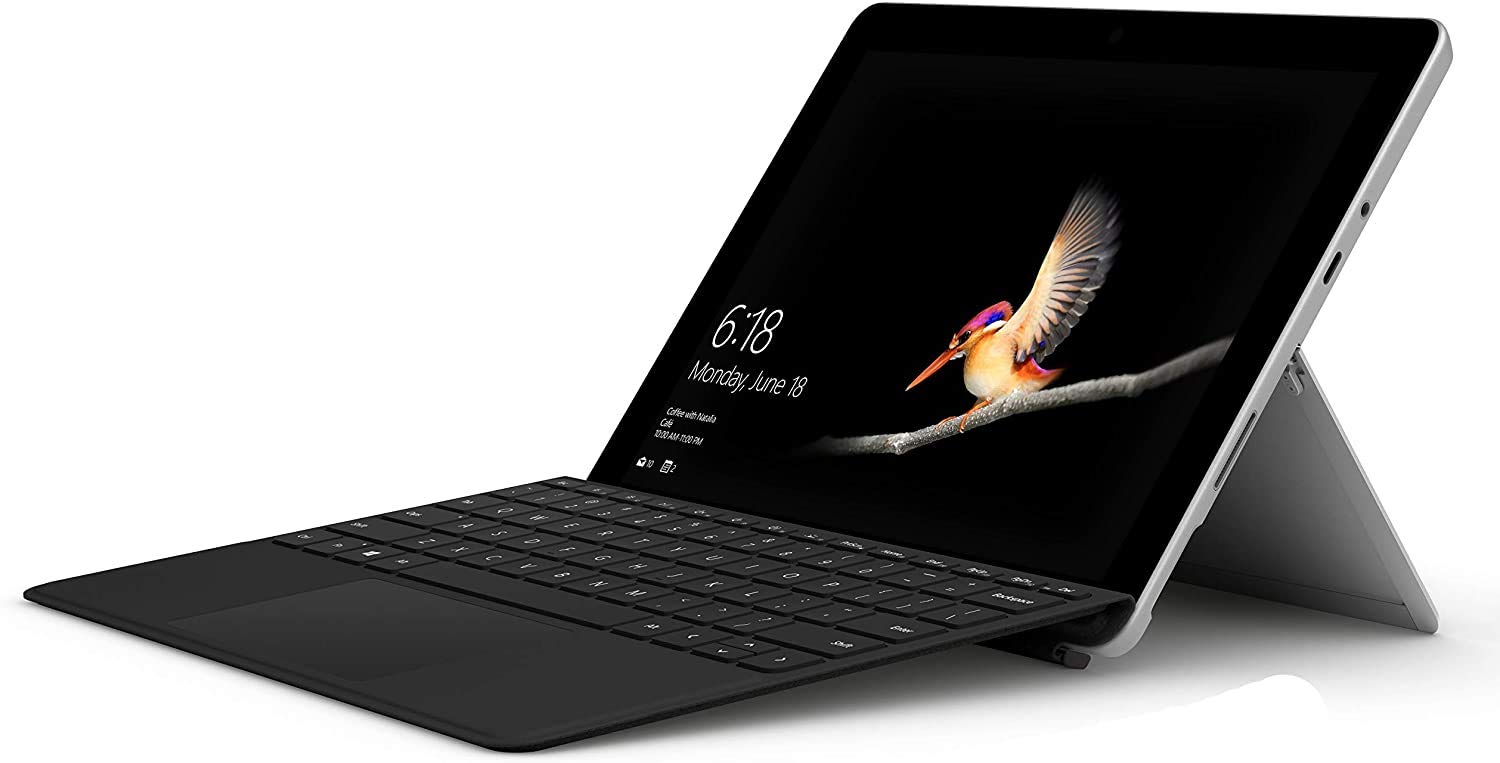Microsoft Surface Go 10ββ Touchscreen (1800x1200) PixelSense Display w/Surface Type Cover, Intel Pentium Gold 4415Y Facial Recognition USB-C Windows Ink Active Windows 10 S Mode 4GB RAM 128GB SSD