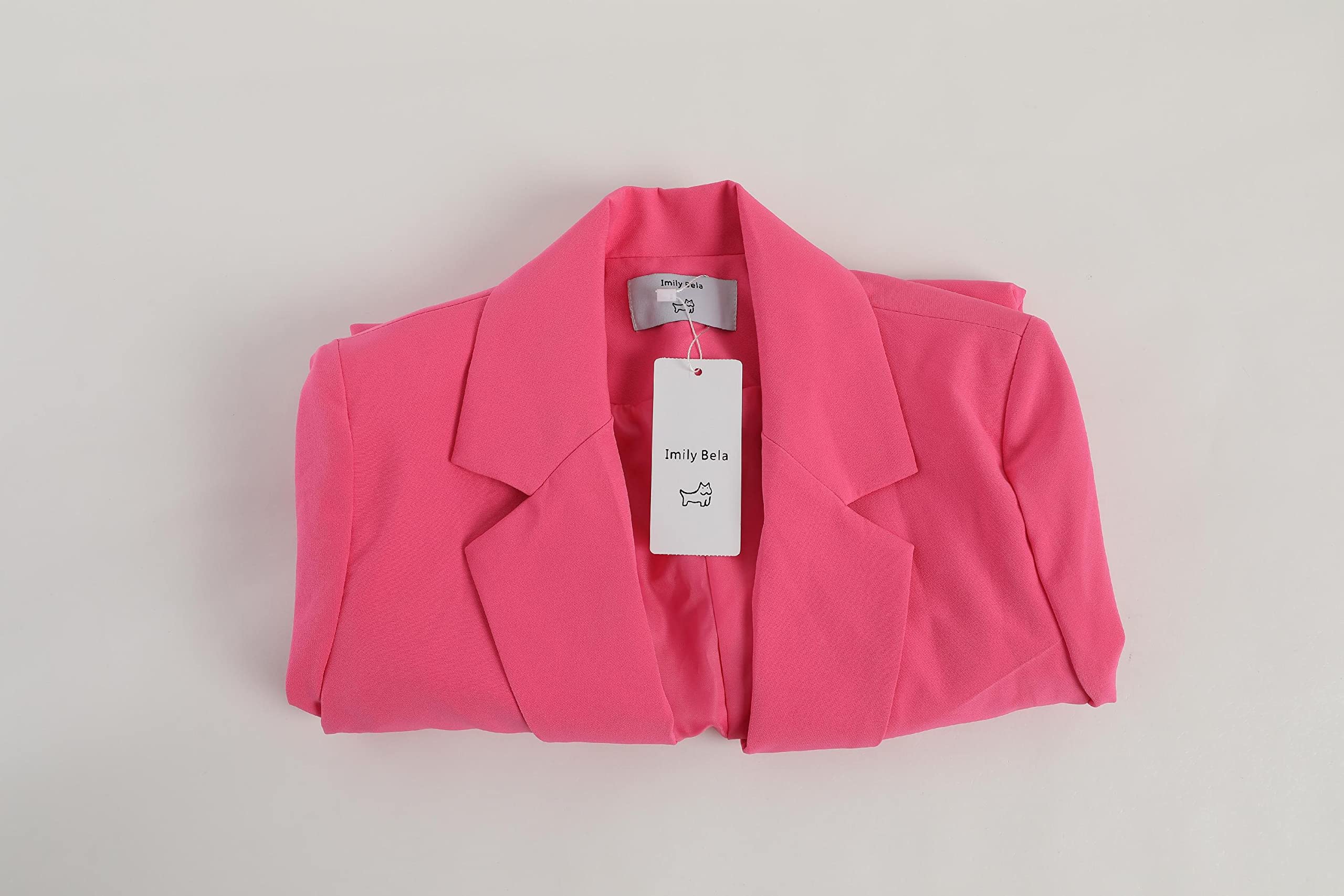Imily Bela Womens Casual Blazers Long Sleeve Lapel Open Front Work Office Blazker Jacket with Pockets