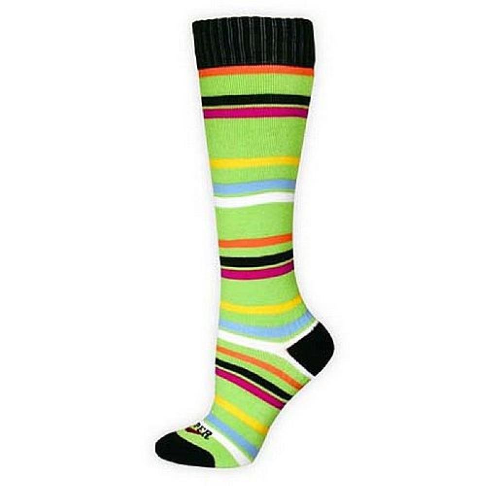 Hot Chillys Women's Hype Mid Volume Socks, Hype/Lime, Small