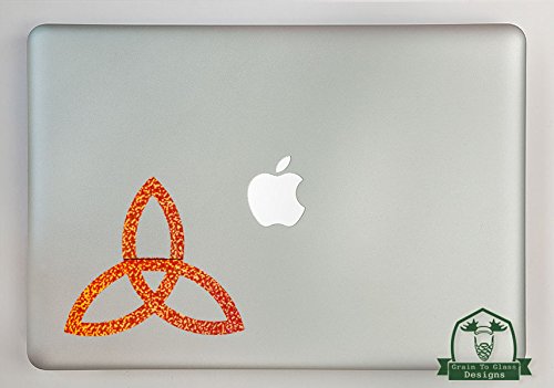 Irish Trinity Knot Vinyl Decal for Car Truck Glass Window Laptop Electronics - 10" Orange Metal Flake